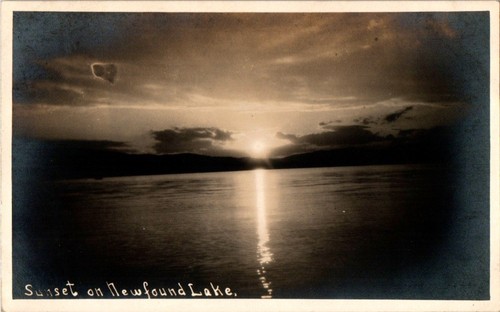Newfound Lake Sunset Postcard 1910s Crepuscular Rays Verso Message | eBay