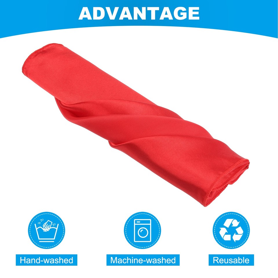 12pcs Red Satin Table Napkins Polyester Square Bright Table Napkin 20× ...