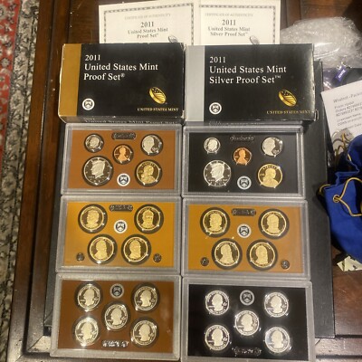 2011 US Mint 14 Coin Proof Set & 2011 US Mint 14 Coin SILVER Proof Set OGP/COA | eBay