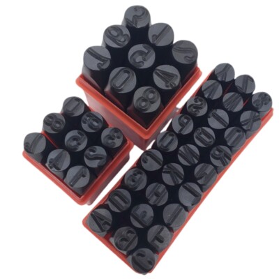 Metal Number Stamp Punch Set 9 Piece Stamping Tool Kit with Carrying ...