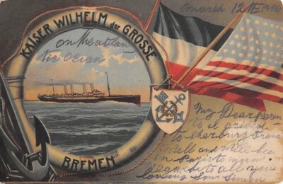 SS KAISER WILHELM DER GROSSE, N-D LLOYD ~ mailed to Shanghai, 2 China ...