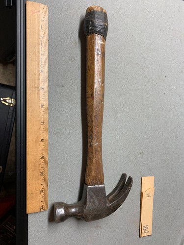 Vintage CRAFTSMAN STYLE 16 oz V Notch Wood Handle Curved Claw Hammer | eBay