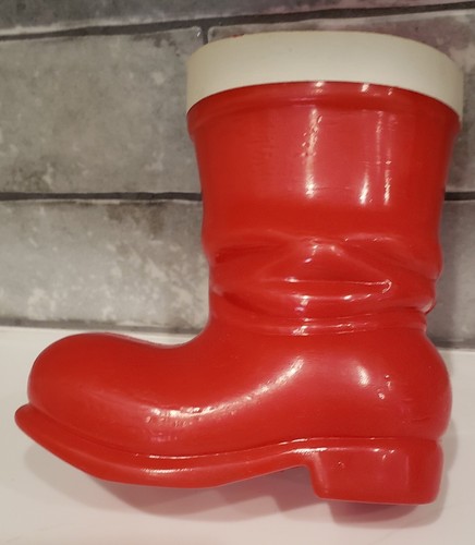 VINTAGE 60s Red Plastic Santa Claus Boot Candy Container, RTC IND. 4 ...