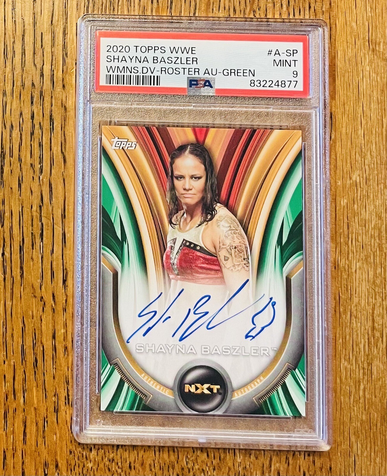 2020 Topps WWE Womens Division Auto /75 SHAYNA BASZLER Green PSA 9 Mint ...