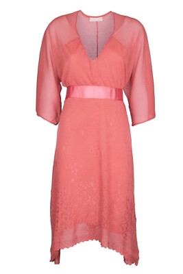 STEFANEL Damen Strick Kleid SEIDE Cocktailkleid Partykleid rot NEU ...