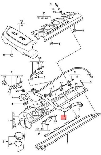 Genuine PORSCHE Cayenne Porsche Breather Line Crankcase Housing ...