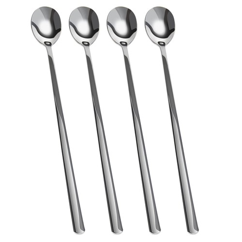 Long Handle Iced Tea Spoons, 304 Stainless Steel Teaspoons, 9.5 Inch ...