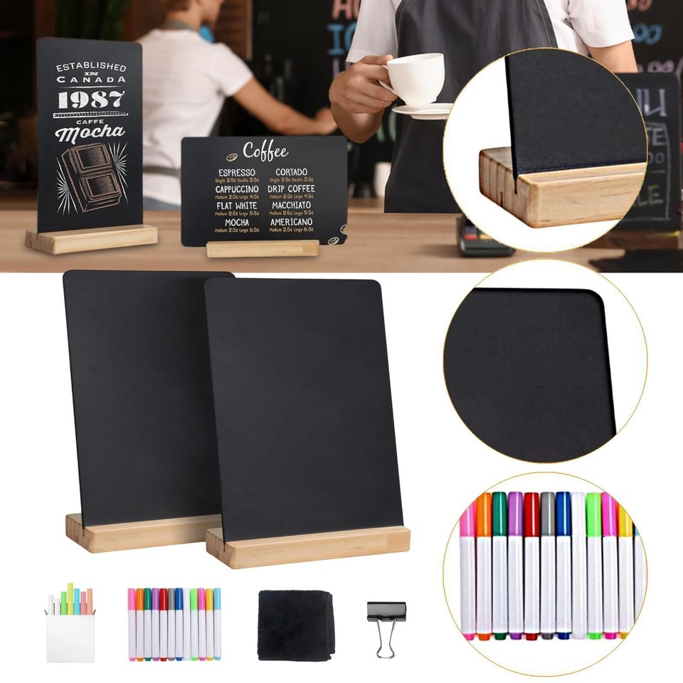 2 Pieces Small Chalkboard Words Signs Message Menu Board for Tabletop ...