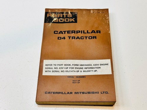 OEM Original Caterpillar Cat Part Book Manual Catalog D4 Tractor Dozer ...
