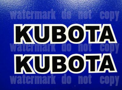 2x Kubota black decals stickers graphic skid steer attachment tractor ...