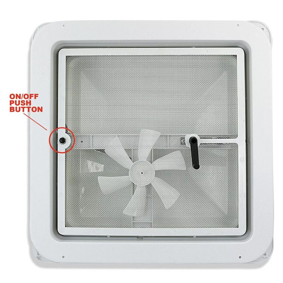 PORIYTA Caravan Roof Vent 12V Fan RV Shower Hatch 355x355mm Flyscreen ...
