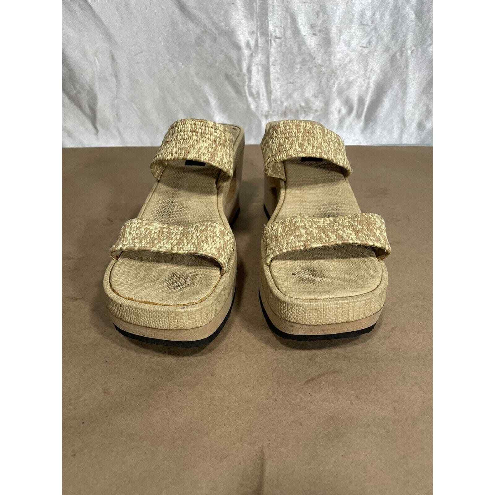 Vintage Y2K LEI Tan Platform Wedge Sandals Women’s Si… - Gem