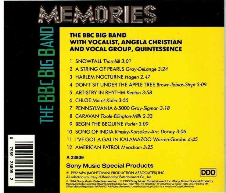 The BBC BIG BAND - Memories (CD 1995) 79892380927| eBay