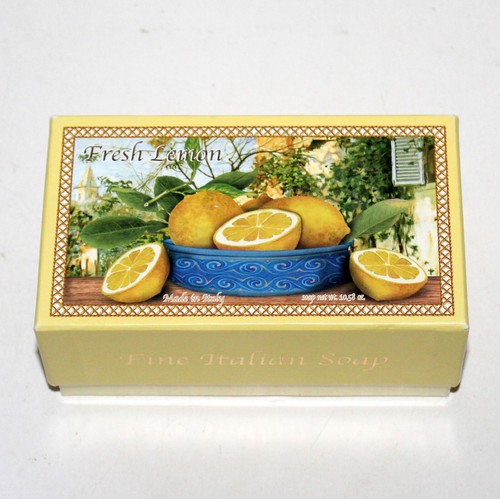 Fine Italian body Soap bar Fresh Lemon 10.5 oz Florence Tuscany in box ...