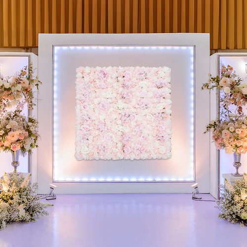 Artificial Flower Wall Background Silk Rose Flower Panels Wedding ...