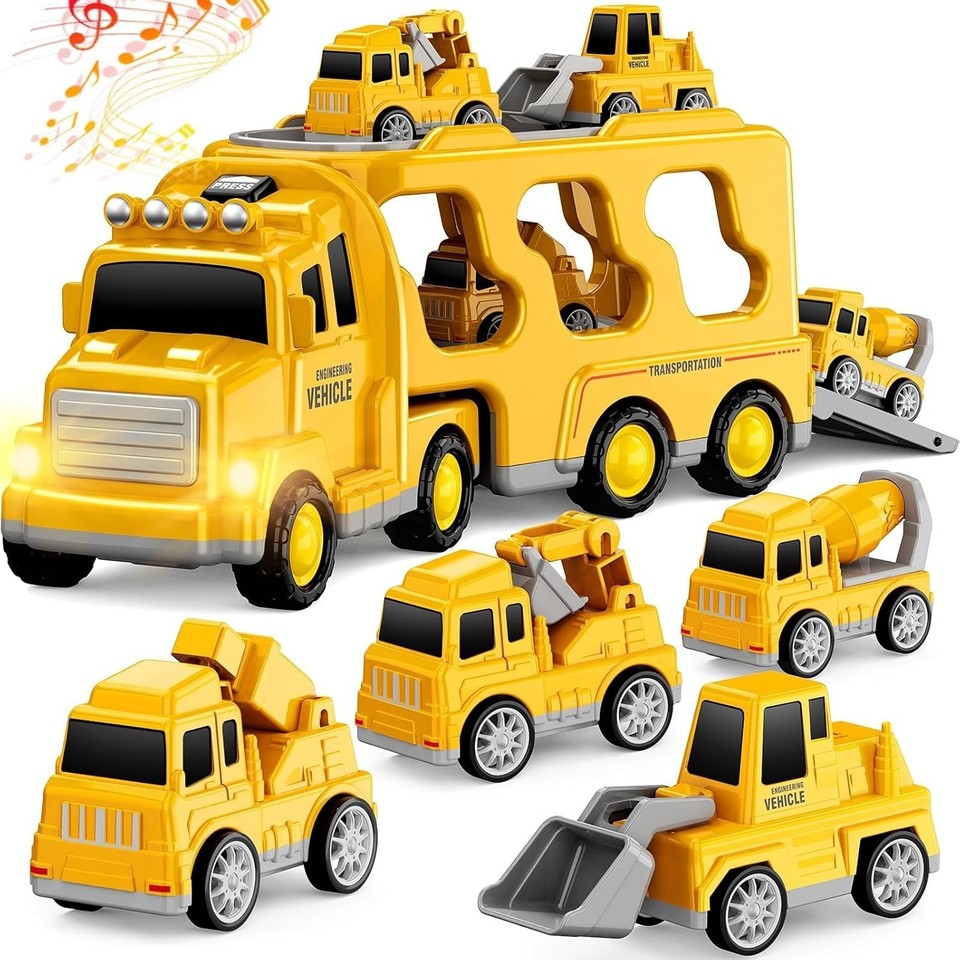 Friction-Powered Construction Truck with Lights & Sounds - Gift for ...