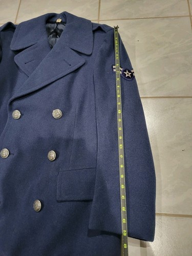 US Air Force Size 35R Blue Wool Overcoat Dress Uniform Trench Coat USA ...