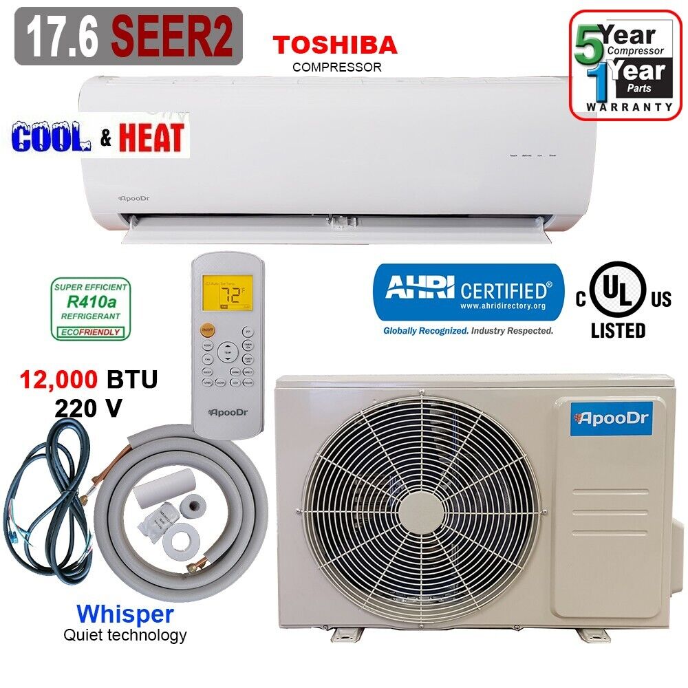 12000 Btu Mini Split 17 6 Seer2 Inverter Ductless Air Conditioner Heat