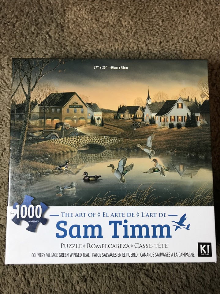Sam Timm - Puzzle, Country Village Green Winged Teal - 1000 Piece ...