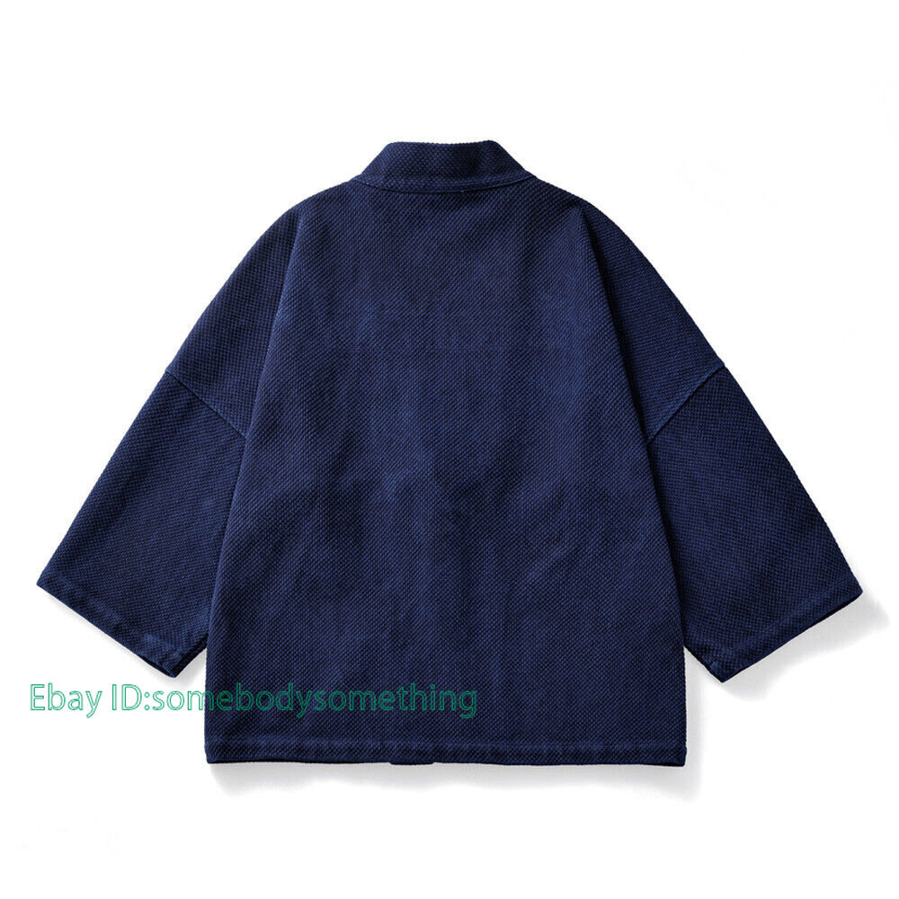 Vintage Japan Kendo Men's Jacket Robe Casual Loose Kimono Indigo Coat ...