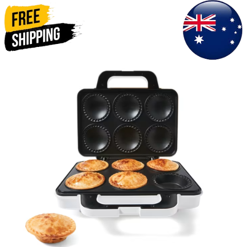 Electric Pie Maker Machine 6x pies Non-Stick Mini Meat Veg Pies Quiche ...