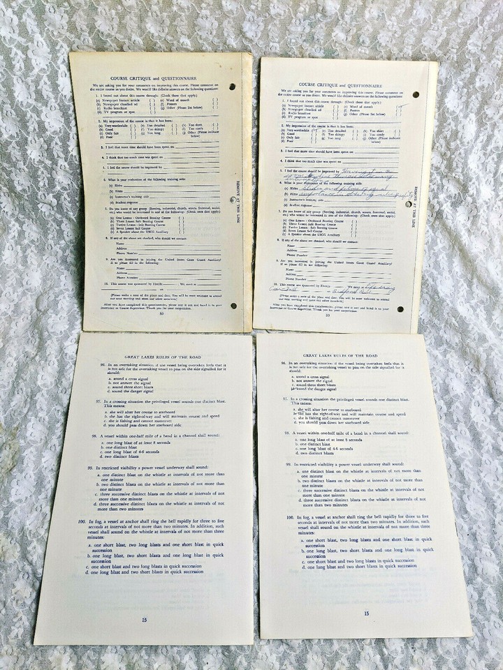 1972-U.S. COAST GUARD AUXILIARY BOATING SAFETY AND SEAMANSHIP-TEST ...