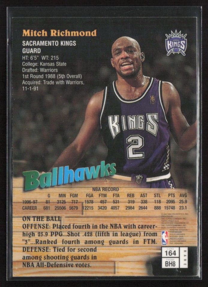1997 98 Finest Mitch Richmond 164 Sacramento Kings Ebay