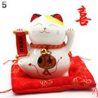 Chinese Lucky Cat Maneki Neko Ceramic Money Box Bell Fortune Gift Home ...