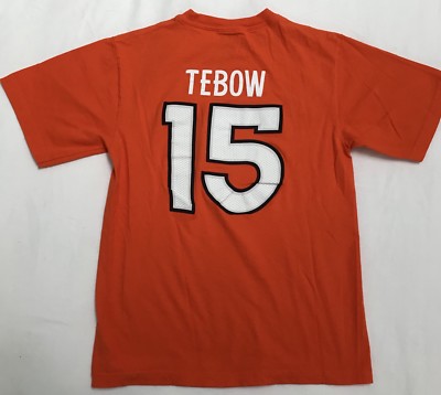 Denver Broncos Tim Tebow Orange T Shirt #15 REEBOK Size Small NFL | eBay