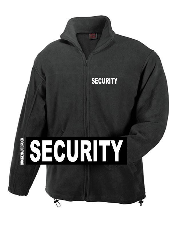 Security Fleece Jacke / Security Jacke mit Brust und Rückenaufdruck ...
