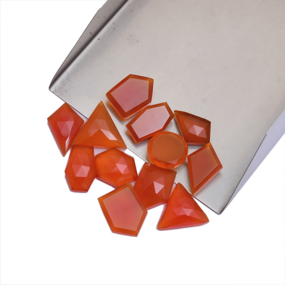 Natural Red Onyx AAA+ Flat Back Faceted Rose Cut Loose Gemstones Lot ...