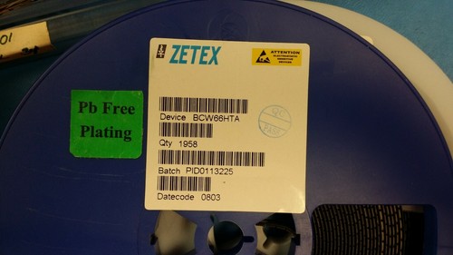 (25 PCS) BCW66HTA ZETEX Trans GP BJT NPN 45V 0.8A 3-Pin SOT-23 T/R ROHS ...