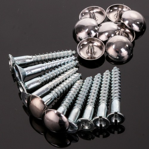 4 x MIRROR SCREWS Large 38mm|1 1/2" POLISHED CHROME Dome Head Cap Cover ...