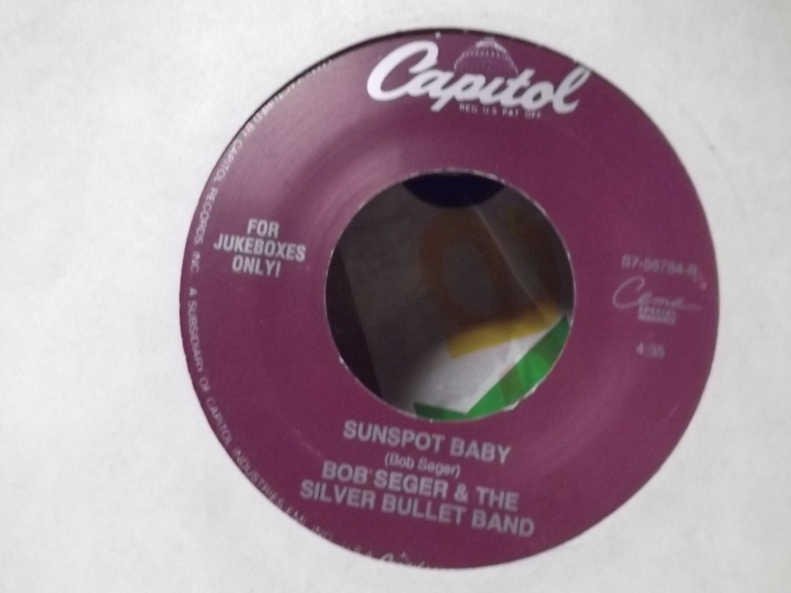 45 D* BOB SEGER SUNSPOT BABY / LIKE A ROCK ON CAPITOL RECORDS | eBay