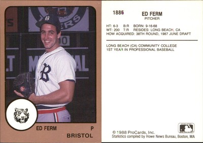 Ed Ferm 1988 ProCards #1886 RC Card *AutographDen* FREE SHIP | eBay ...
