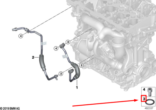 BMW X3 G01 Oil Inlet Tube O-ring 7610049 11537610049 NEW GENUINE | eBay