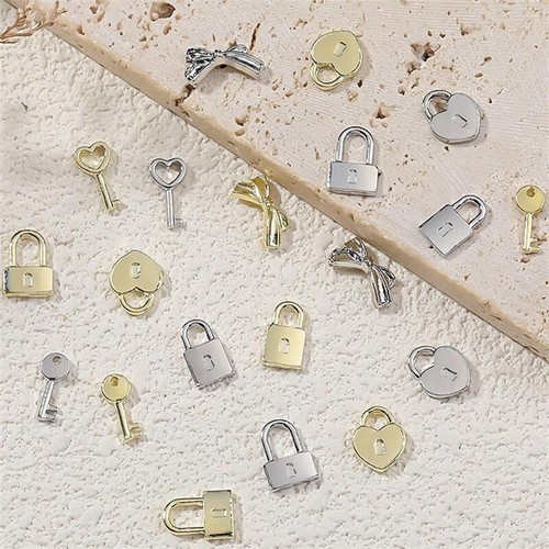 10PC Three-dimensional Mini Key Lock Core Hot Style Lock Nail Art DIY ...