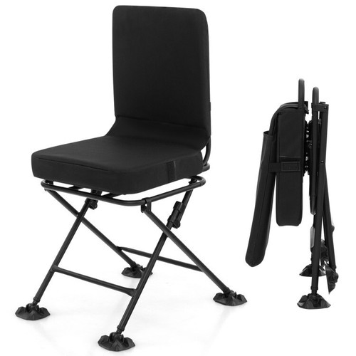 360° Swivel Outdoor Padded Folding Chair Portable Hunting Stool With ...