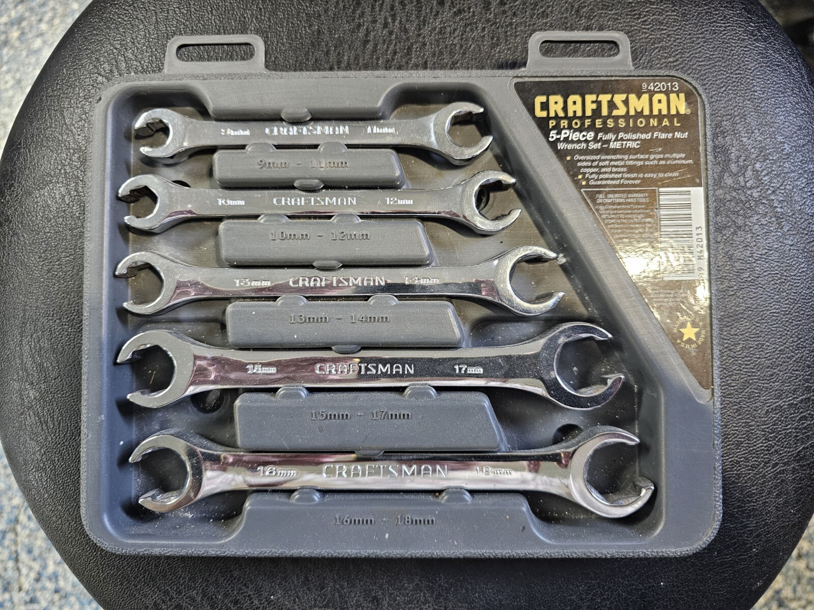 Craftsman Professional Fully Polished Flare Nut Line Wrench Set Metric ...