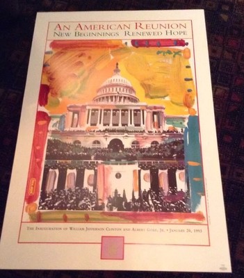 Peter Max Bill Clinton/ Al Gore Inaugural Poster | eBay