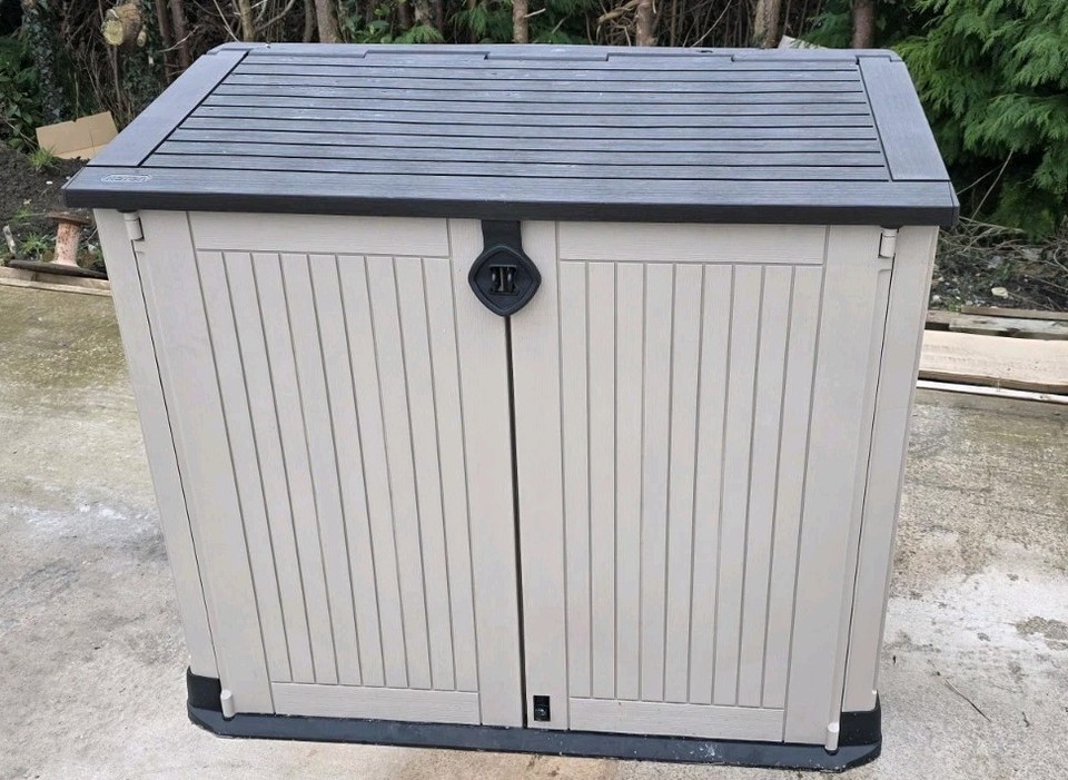 Keter Store It Out Midi 880L Garden Storage Box - Beige Brown ...