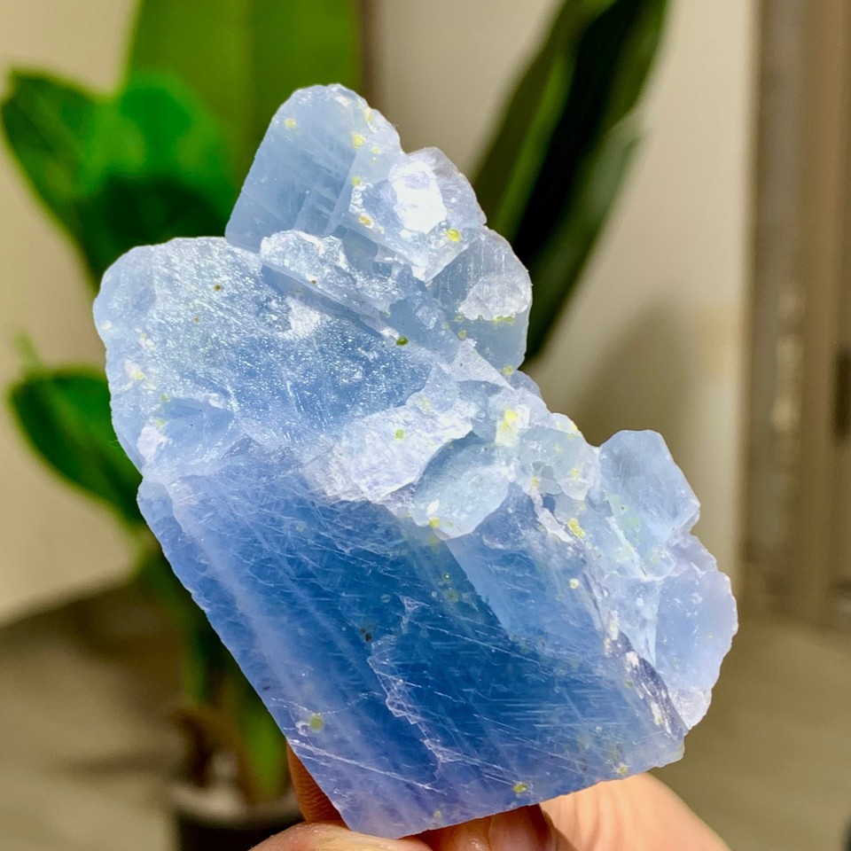 50G Top! Natural Blue Calcite ClusterRoughTextured Crystal gemstone ...