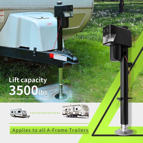 Electric Jack Stand Wheel 12v 1587kg 3500lbs Caravan Trailer Boat ...