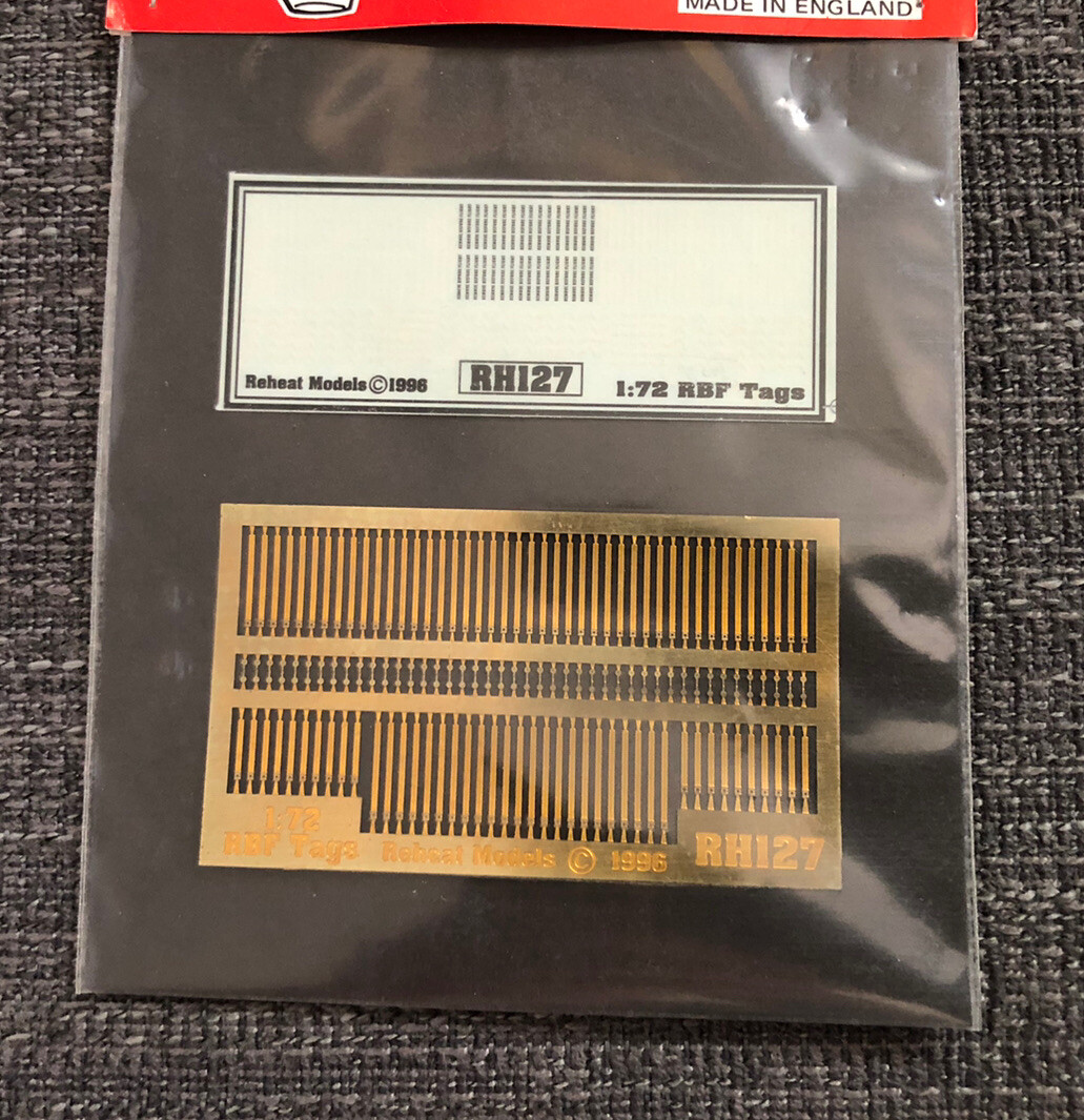 Vintage Reheat Models RH127 1/72 Scale RBF Tags New Sealed Remove ...