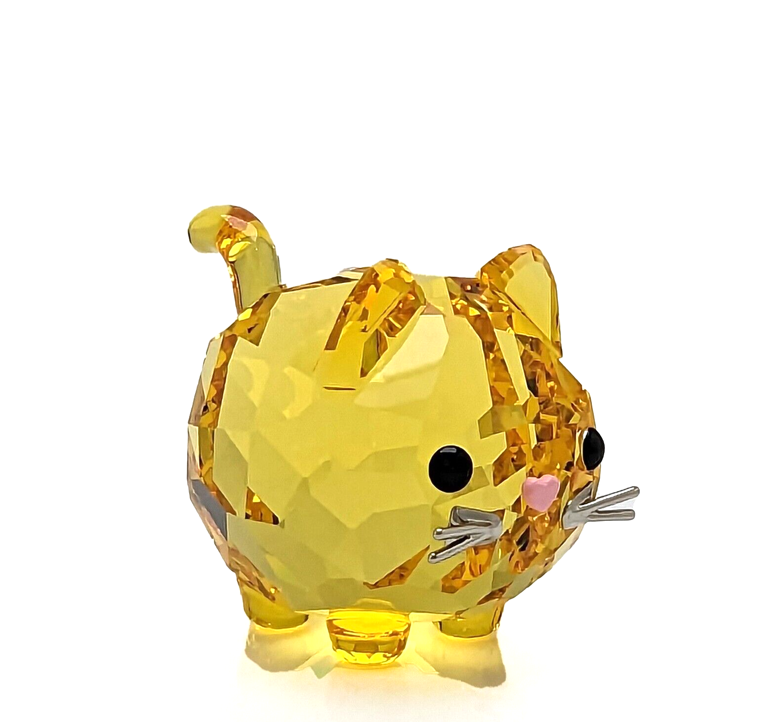 New 100% SWAROVSKI Crystal Chubby Cats Yellow Cat Figurine Deco 5658325 ...