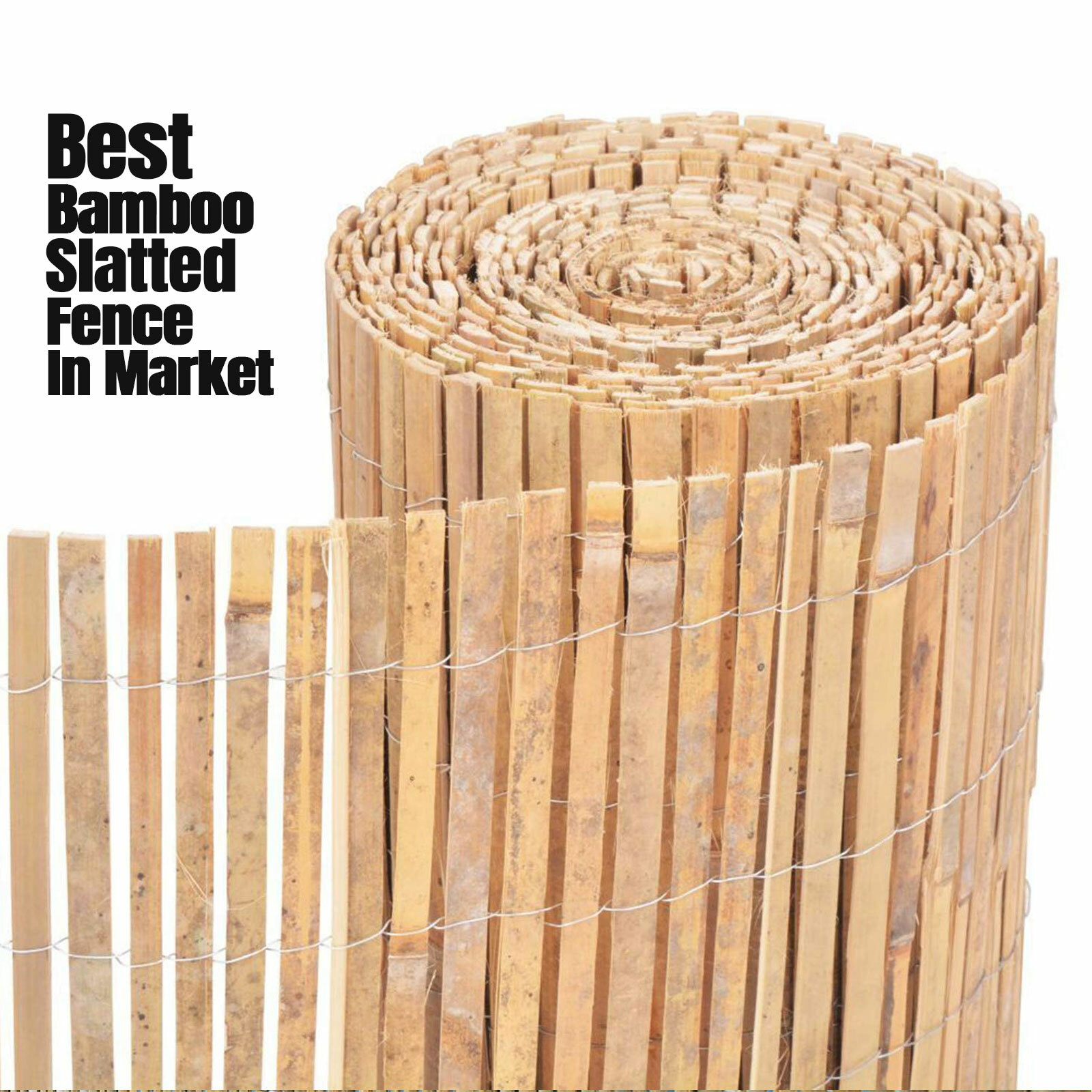 Bamboo Slat/Cane Screening Roll Garden Fencing Panel Outdoor Privacy ...