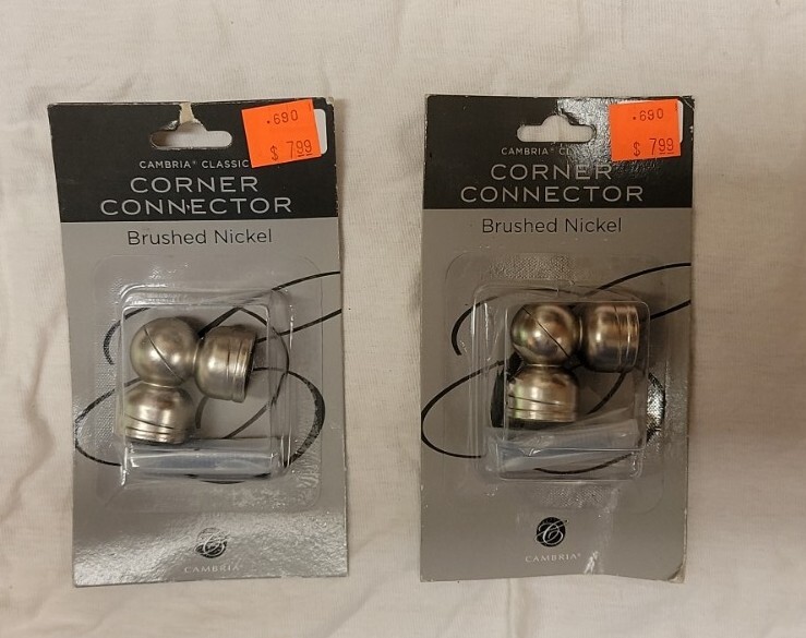 NEW Cambria Classic Corner Connector in Brushed Nickel 5/8” (2-Pack) | eBay