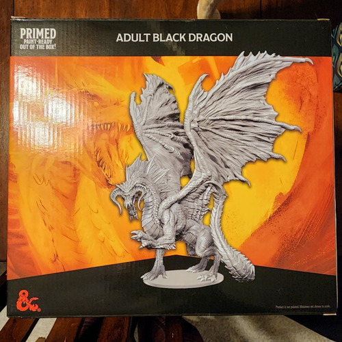 D&D Nolzur's Marvelous Miniatures: Adult Black Dragon Unpainted Primed ...
