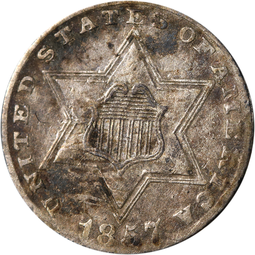1857 Three (3) Cent Silver Great Deals From The Executive Coin Company ...