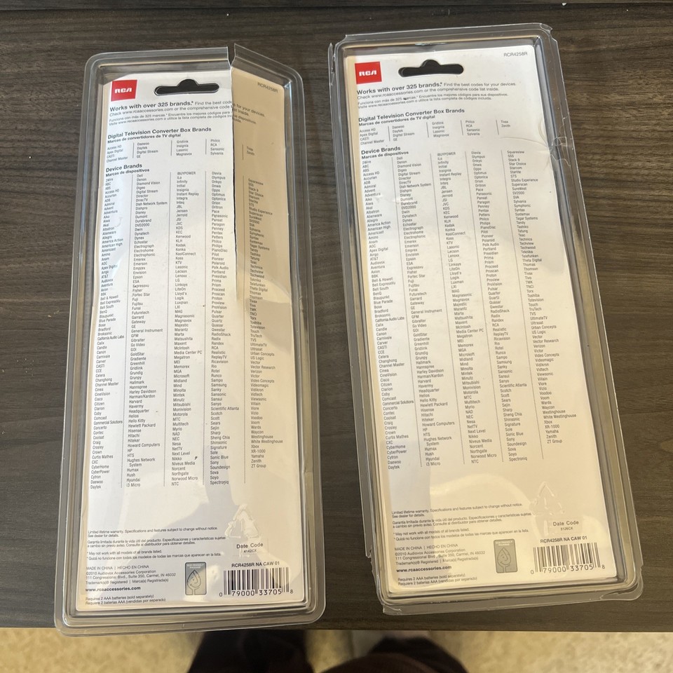 Remote Control RCA 4-Device Universal Black Big Button RCR4258R - NEW 2 ...